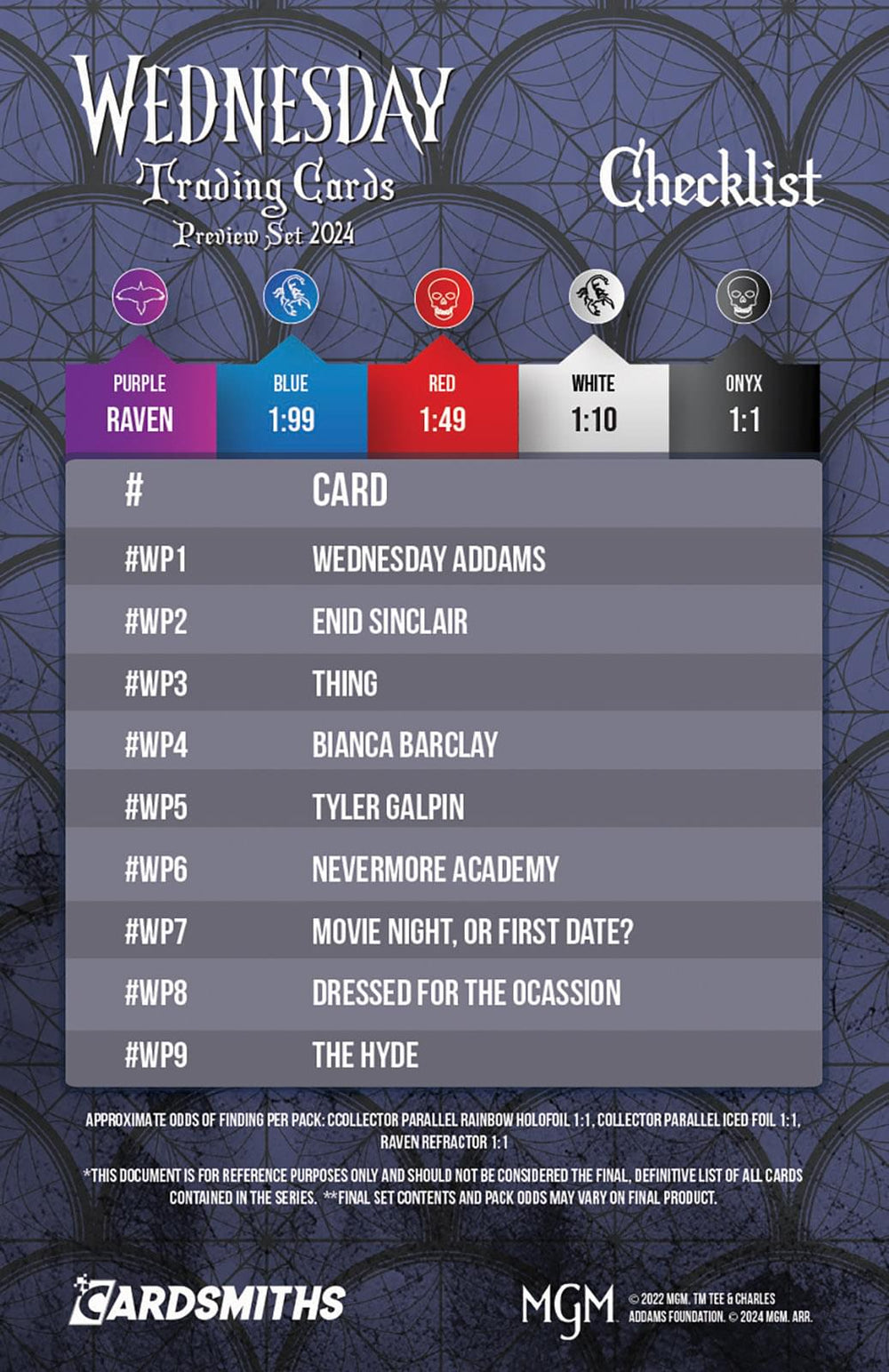 Wednesday Trading Cards Series One | 2024 Convention Preview Pack